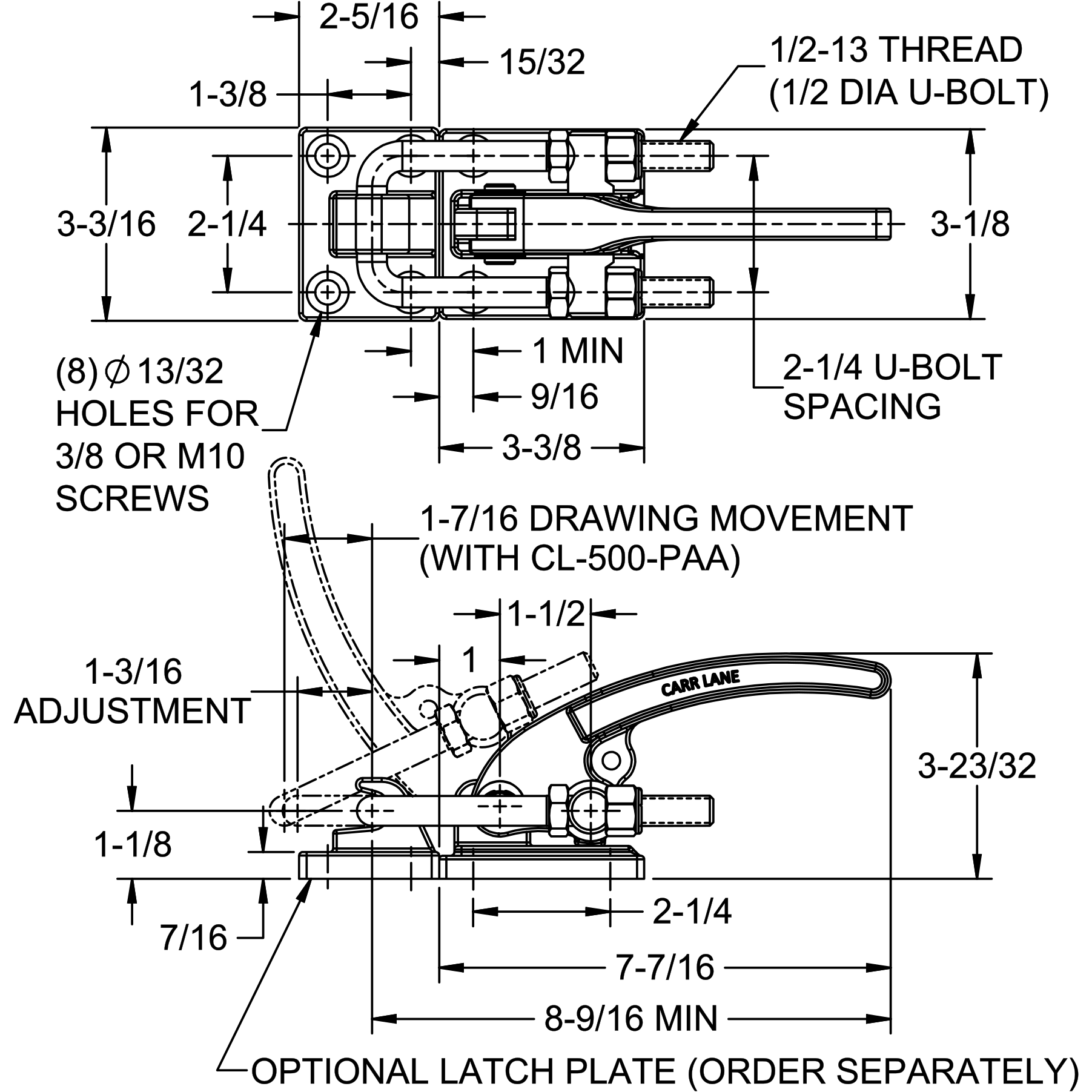 Carr Lane Manufacturing - Free CAD models - CL-501-PA Series (7500 lbs), Steel - TraceParts